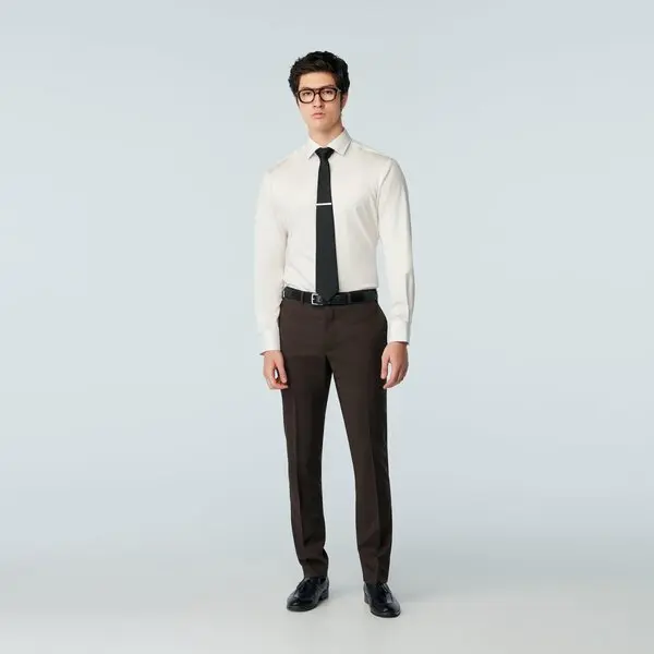 INDOCHINO Milano Glen Check Pants - Brown