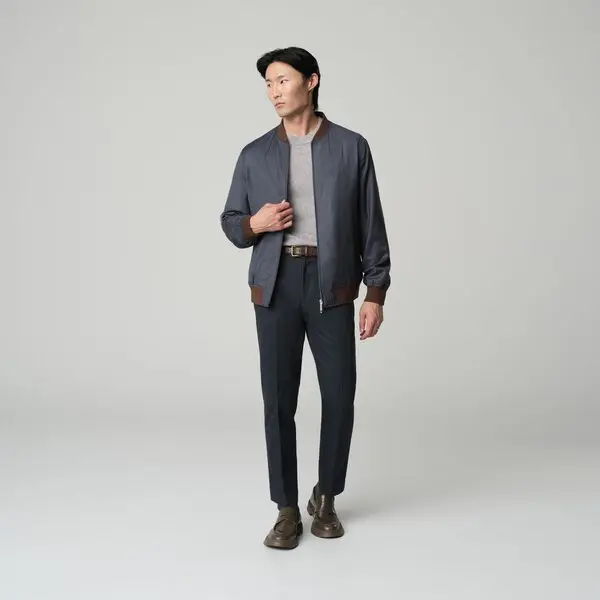 INDOCHINO Paxton Check Bomber Jacket - Blue