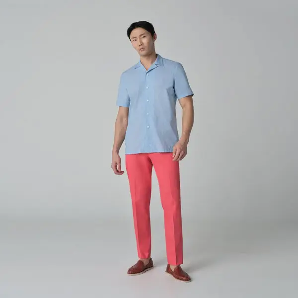 INDOCHINO Queniborough Micro Floral Light Camp Shirt - Blue
