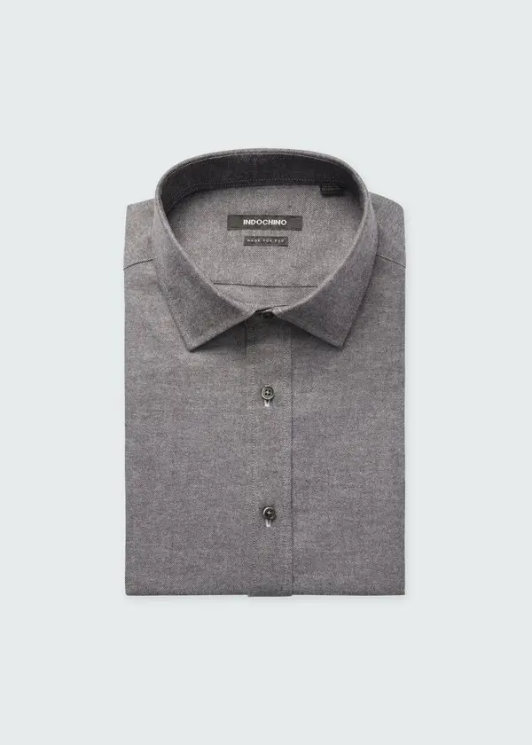 INDOCHINO Harwell Flannel Stretch Shirt - Gray