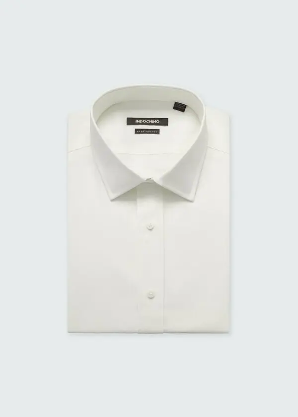 INDOCHINO Hailey Cotton Stretch Cream Shirt - Ivory