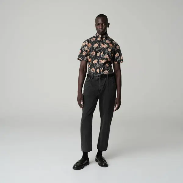 INDOCHINO London Bloom Floral Print Midnight Casual Shirt - Blue