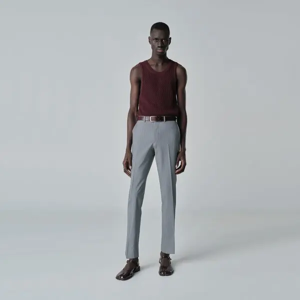 INDOCHINO Howell Wool Stretch Fineline Pants - Gray