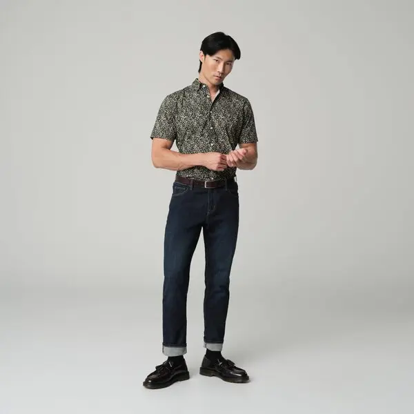 INDOCHINO London Daisy Print Casual Shirt - Olive