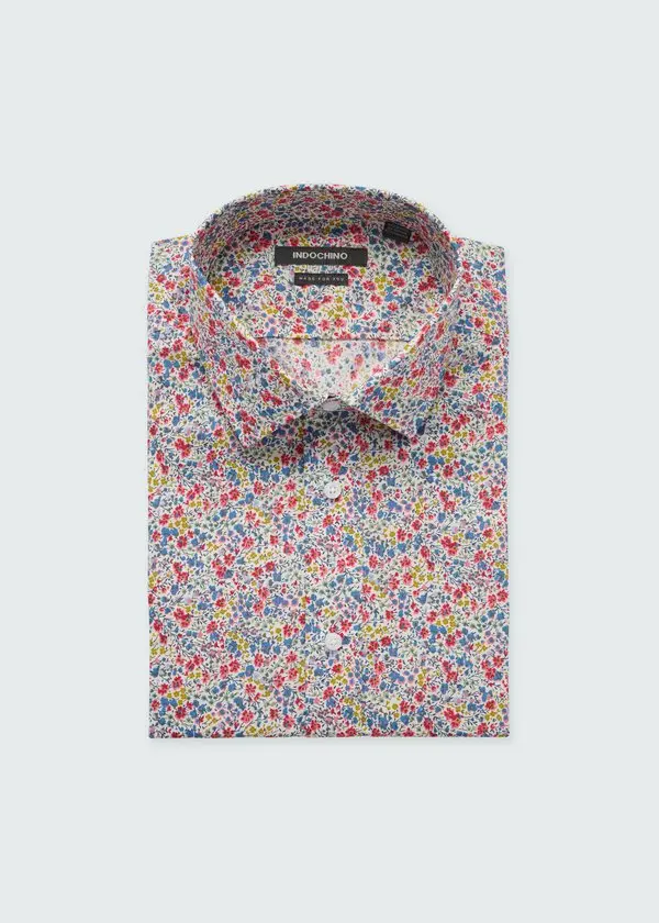 INDOCHINO London Floral Print Shirt - Red