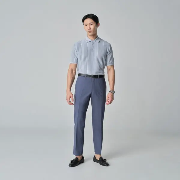 INDOCHINO Howell Wool Stretch Indigo Pants - Blue