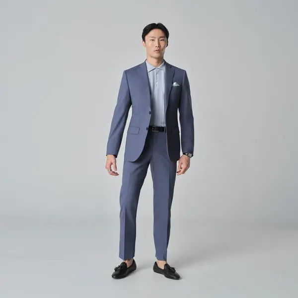INDOCHINO Howell Wool Stretch Indigo Suit - Blue