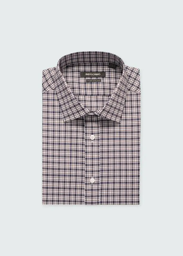 INDOCHINO Paddington Check Twill Shirt - Navy