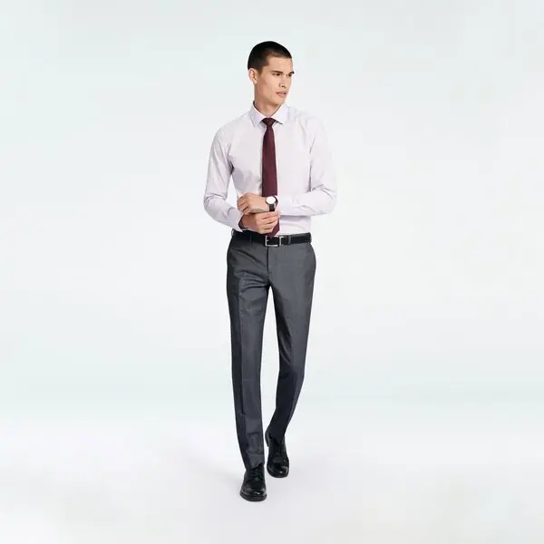 INDOCHINO Prescot Herringbone Charcoal Pants - Gray
