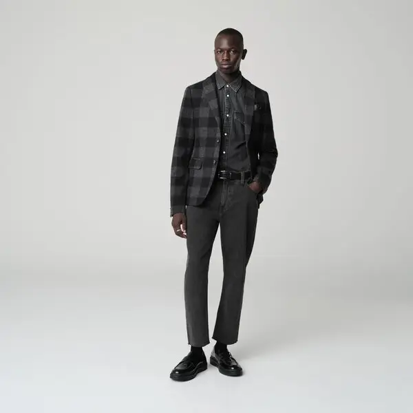 INDOCHINO Bradford Buffalo Plaid Blazer - Gray