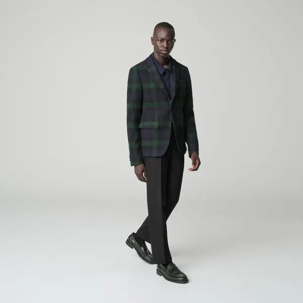 INDOCHINO Bradford Buffalo Plaid Hunter Blazer