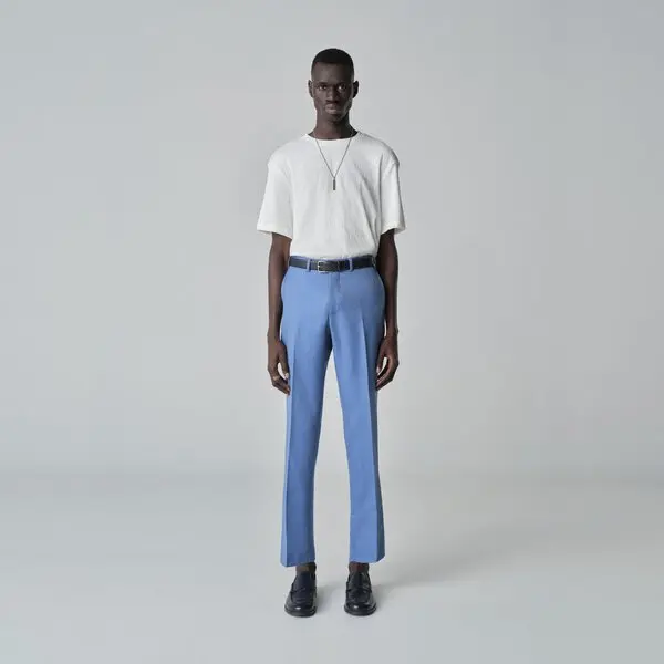 INDOCHINO Modica Herringbone Light Pants - Blue