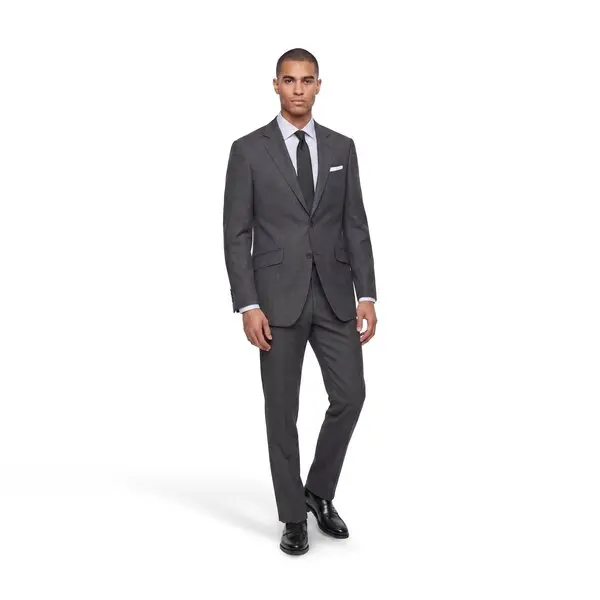 INDOCHINO Monviso High Twist Traveler Charcoal Suit - Gray