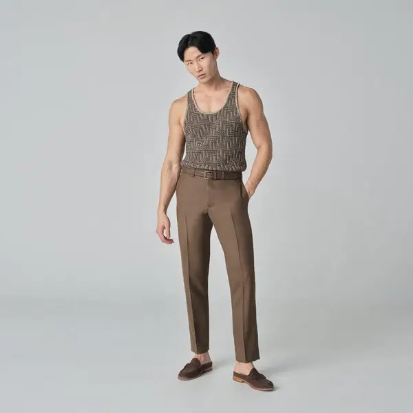 INDOCHINO Odell Wool Silk Pants - Brown
