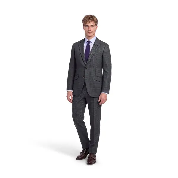 INDOCHINO Montaldo Micro Houndstooth Flannel Blazer - Gray