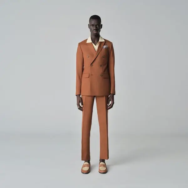 INDOCHINO Odell Wool Silk Rust Suit