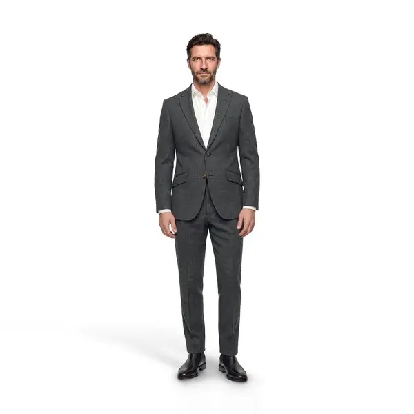 INDOCHINO Montaldo Micro Houndstooth Flannel Blazer - Green