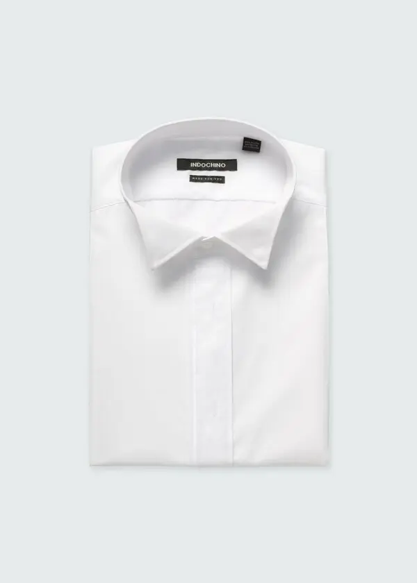 INDOCHINO Helston Square Front Tuxedo Shirt - White