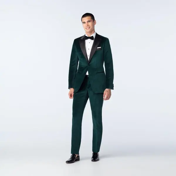 INDOCHINO Harford Velvet Emerald Tuxedo Suit - Green