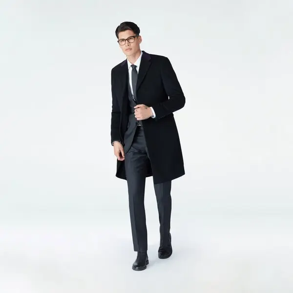 INDOCHINO Huntley Chesterfield Overcoat - Black