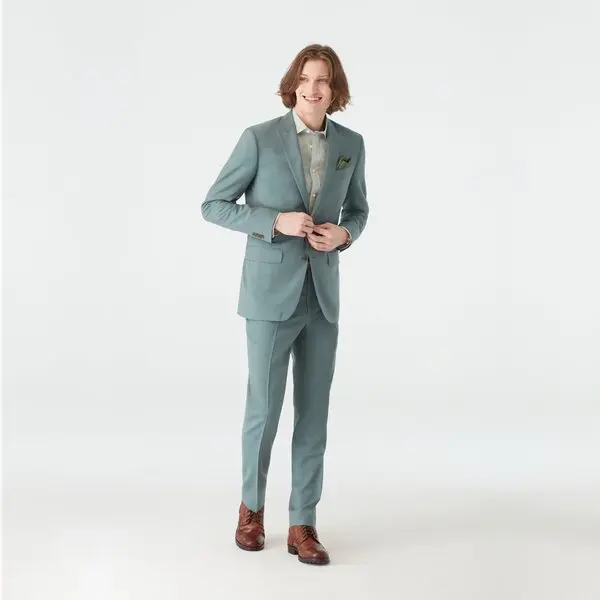 INDOCHINO Hamilton Sharkskin Sage Suit - Green