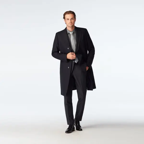 INDOCHINO Hatton Twill Overcoat - Black