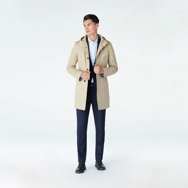 INDOCHINO Highcliffe Khaki Hooded Mac Coat - Brown