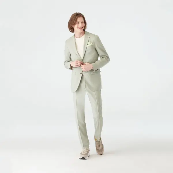 INDOCHINO Stockport Wool Linen Light Sage Blazer
