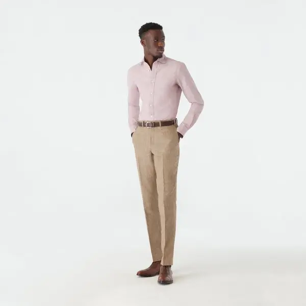 INDOCHINO Barnsley Basketweave Windowpane Pants - Brown