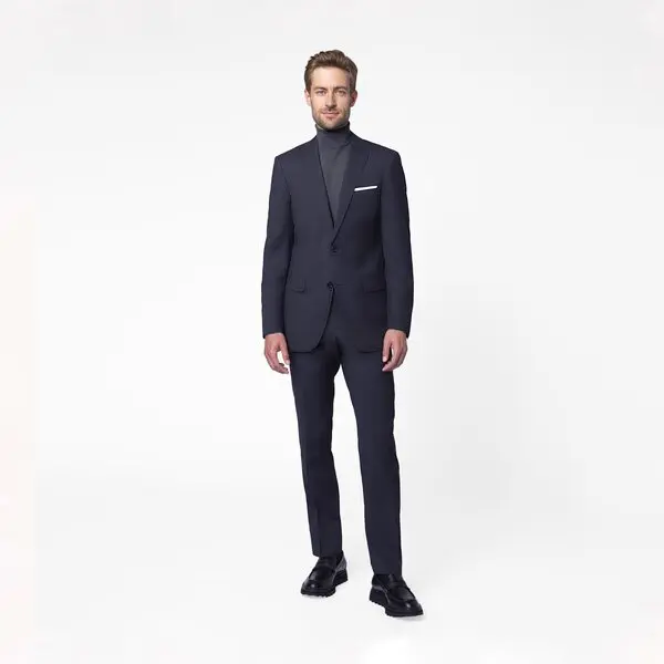 INDOCHINO Howell Wool Stretch Charcoal Suit - Gray