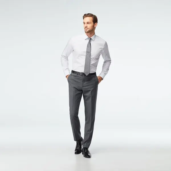 INDOCHINO Highbridge Herringbone Charcoal Pants - Gray