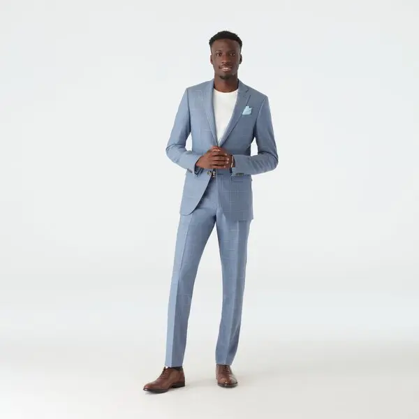 INDOCHINO Kelbrook Check Light Blazer - Blue