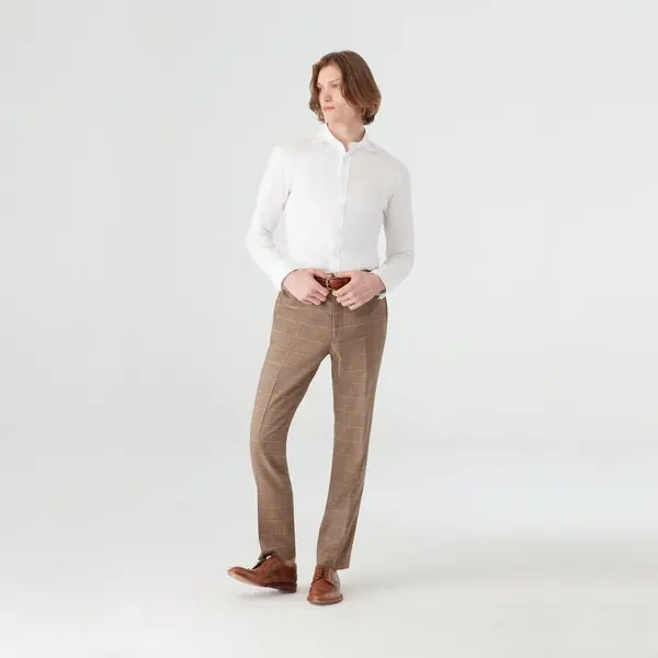 INDOCHINO Kelbrook Check Light Pants - Brown