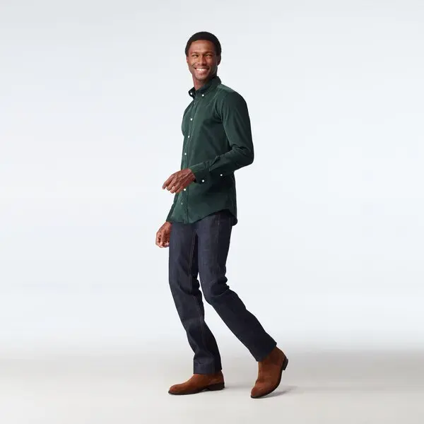 INDOCHINO Fairwood Corduroy Casual Shirt - Olive