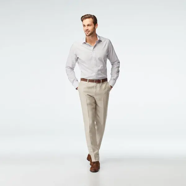 INDOCHINO Sailsbury Linen Cream Pants - Brown