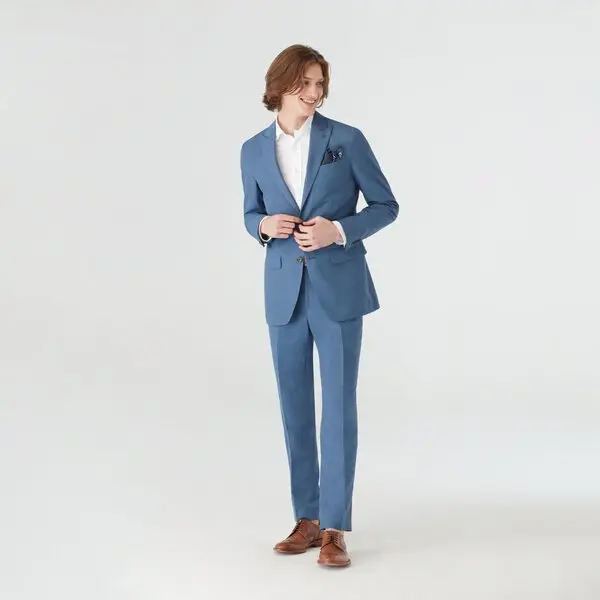INDOCHINO Kelly Wool Silk Stone Blazer - Blue