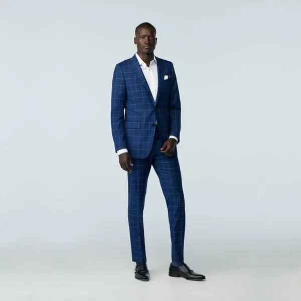 INDOCHINO Harrogate Windowpane Blazer - Navy