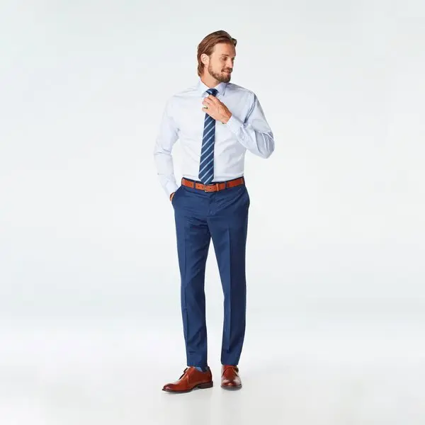 INDOCHINO Harrogate Glen Check Navy Pants - Blue