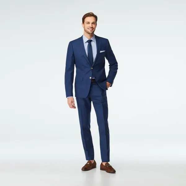 INDOCHINO Stockport Wool Linen Suit - Blue