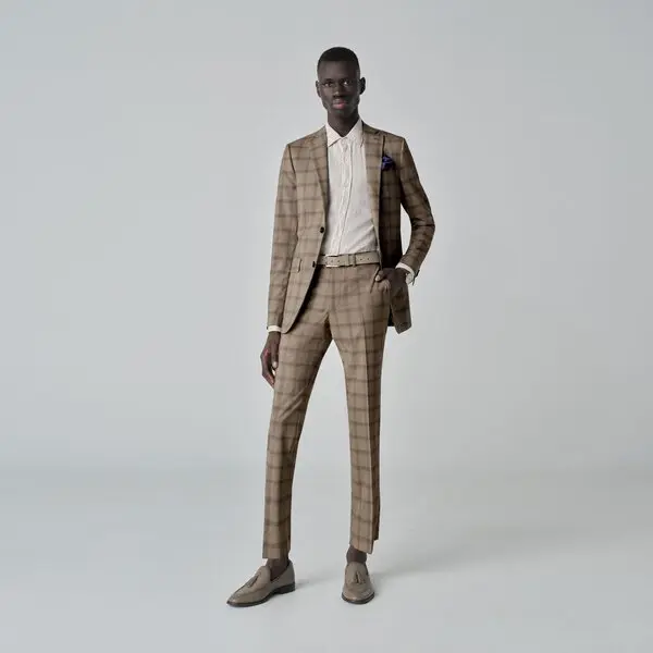 INDOCHINO Kettering Plaid Light Blazer - Brown