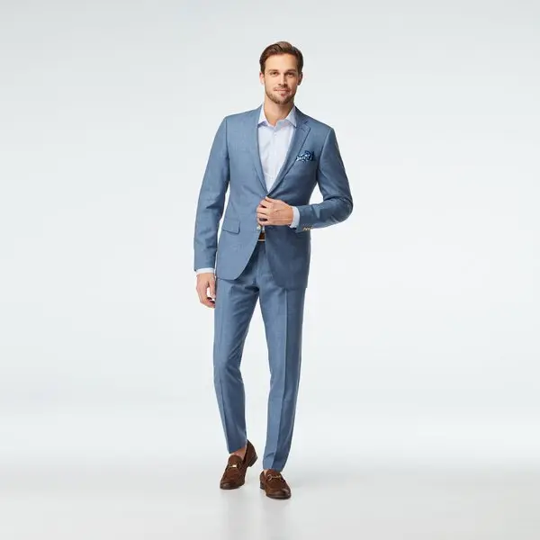 INDOCHINO Stockport Wool Linen Light Suit - Blue