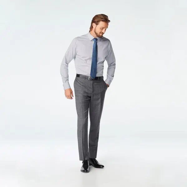 INDOCHINO Harrogate Glen Check Charcoal Pants - Gray