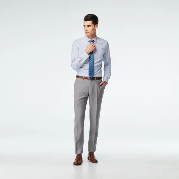 INDOCHINO Stockport Wool Linen Light Pants - Gray