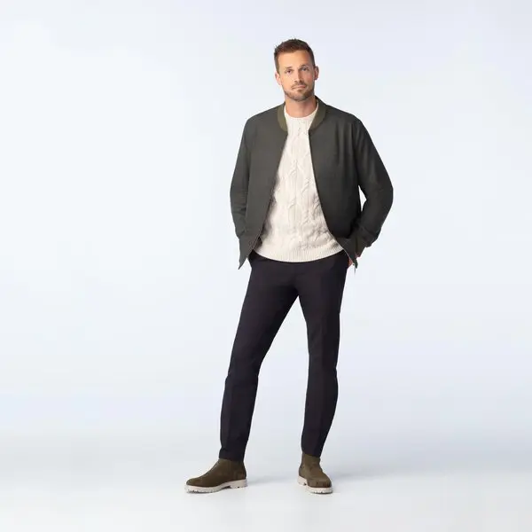 INDOCHINO Hayward Flannel Bomber Jacket - Olive