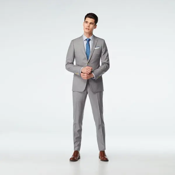 INDOCHINO Stockport Wool Linen Light Suit - Gray