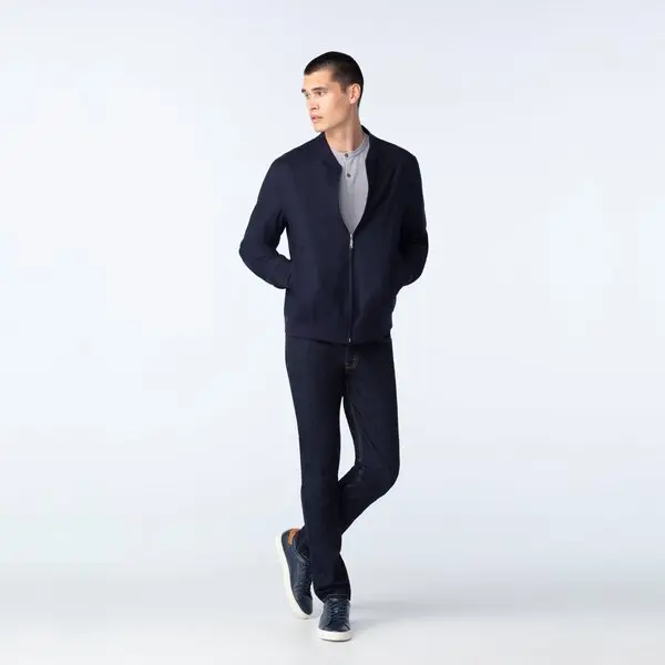 INDOCHINO Hayward Flannel Bomber Jacket - Navy