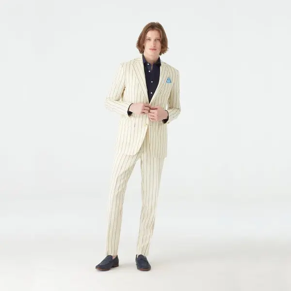 INDOCHINO Kingsbury Wide Stripe Suit - Ivory