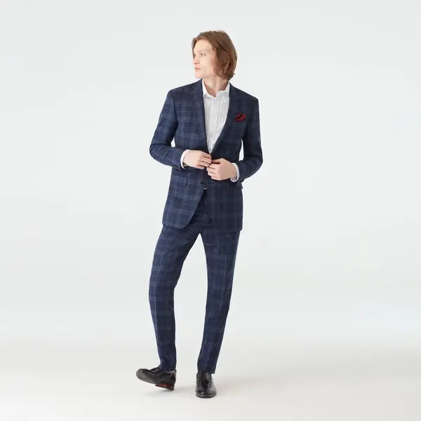 INDOCHINO Kingscourt Basketweave Plaid Blazer