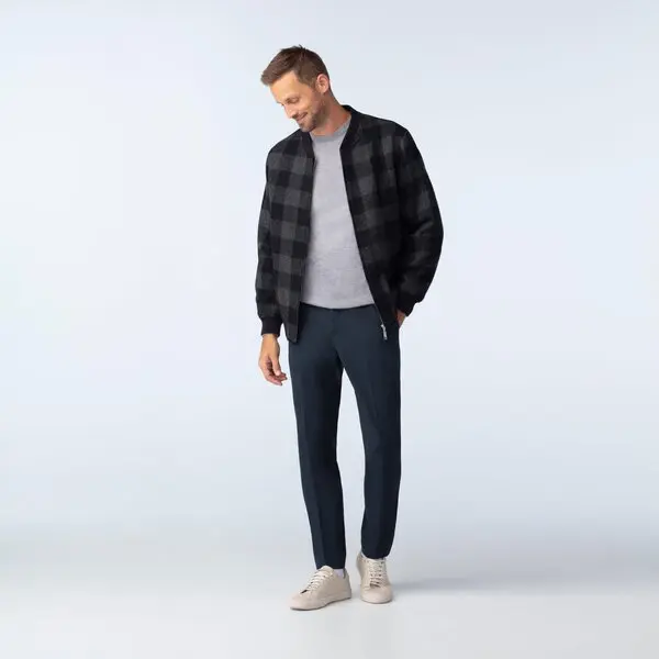 INDOCHINO Bradford Buffalo Plaid Bomber Jacket - Gray
