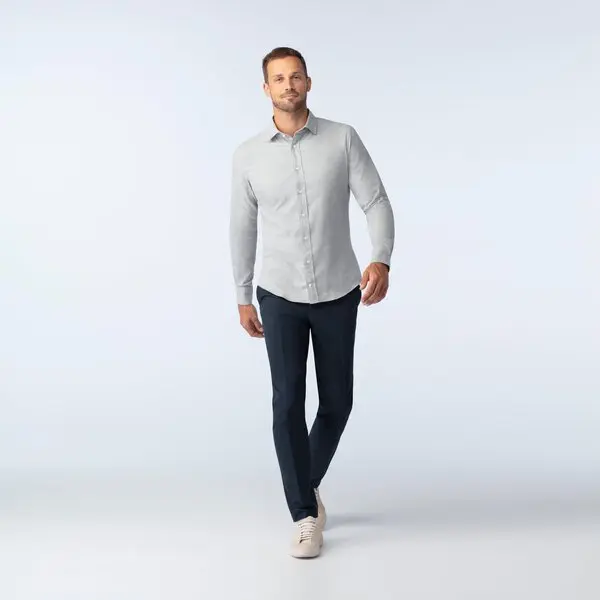 INDOCHINO Glynn Brushed Melange Light Casual Shirt - Gray